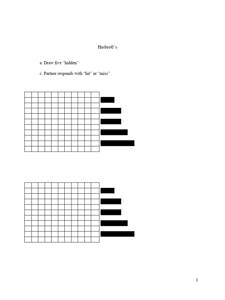 Battleship Game Worksheet | PDF