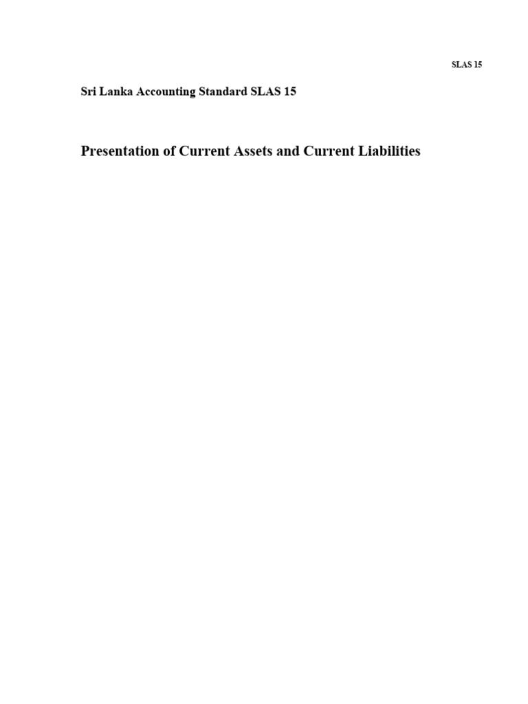 SLAS 15: Current Assets & Liabilities Guide | PDF | Balance Sheet | Accrual