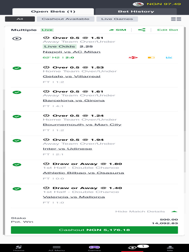 Open Bets SportyBet 5 | PDF