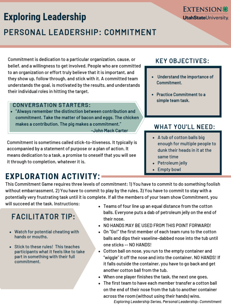 Exploring Leadership Personal Leadership Commitment | PDF | Psychology ...