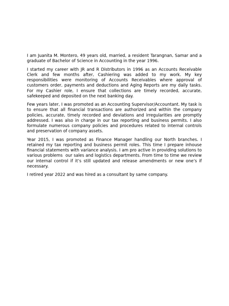 Finance Manager Profile | PDF