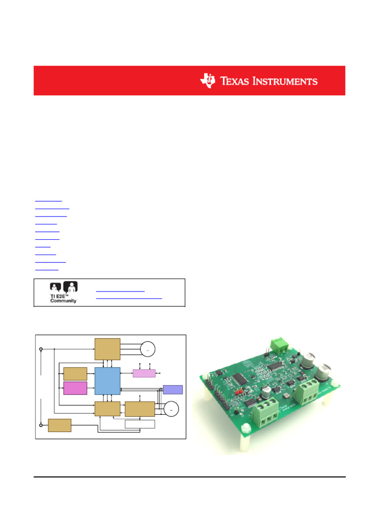 24-V DC, 100-W Dual Sensorless Brushless DC Motor Drive Reference Design | PDF | Electric Motor ...