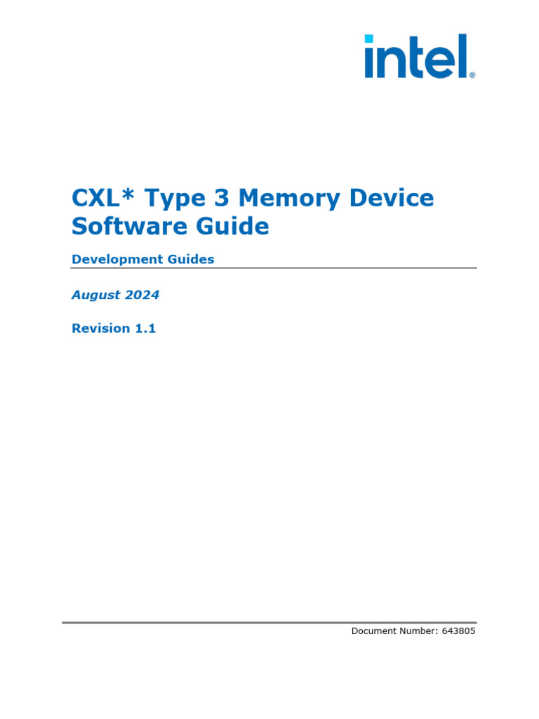 CXL* Type 3 Memory Device Software Guide | PDF | Device Driver | File ...