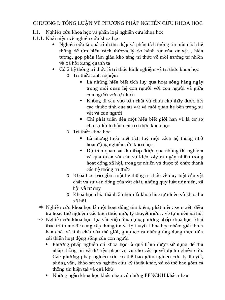 Chương I PPNCKH | PDF