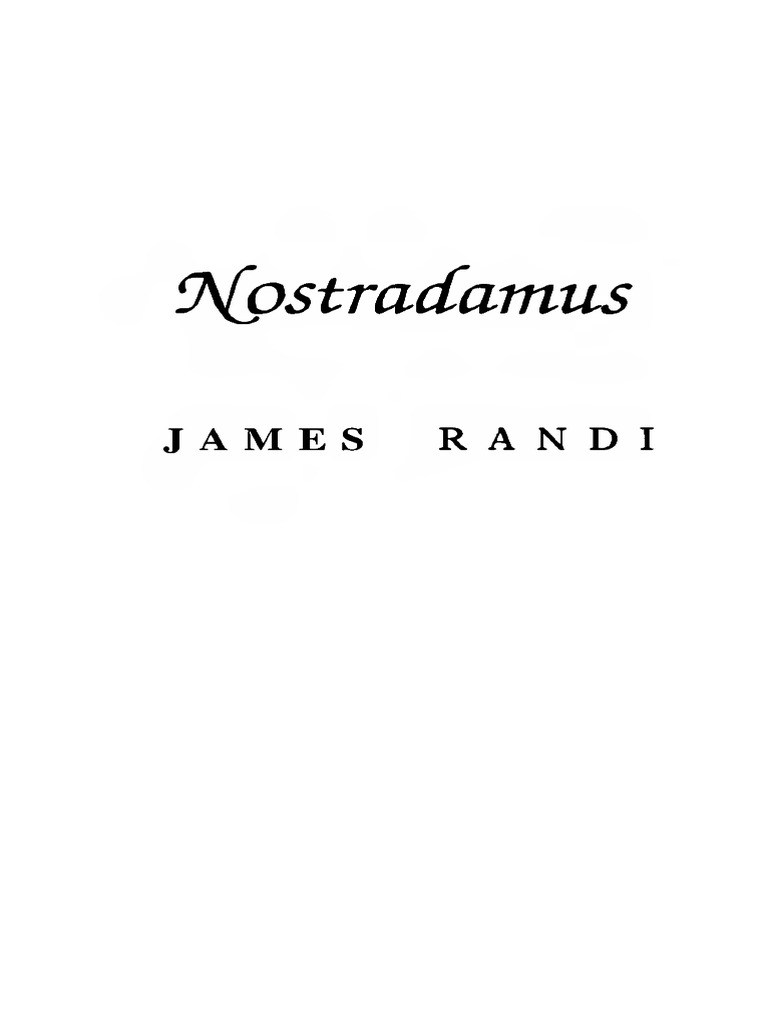 1990_James Randi_The Mask of Nostradamus | PDF | Nostradamus | Prophecy