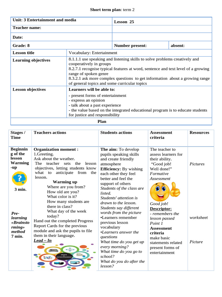 LP Excel 8 MSA Term 2 | PDF | Curriculum | Learning