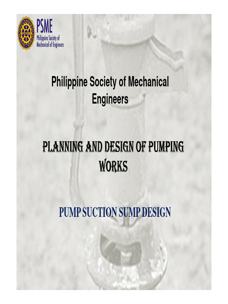 Sump Suction Pump Design Guidelines | PDF