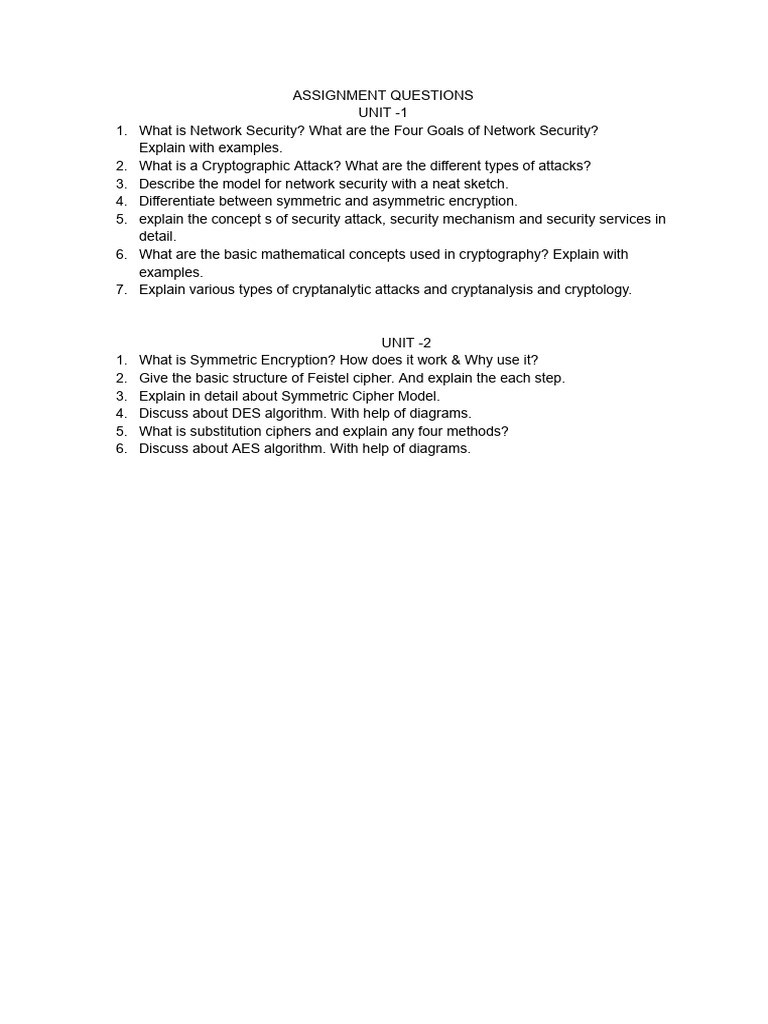 Assignment Questions. 1&2 CNS | PDF