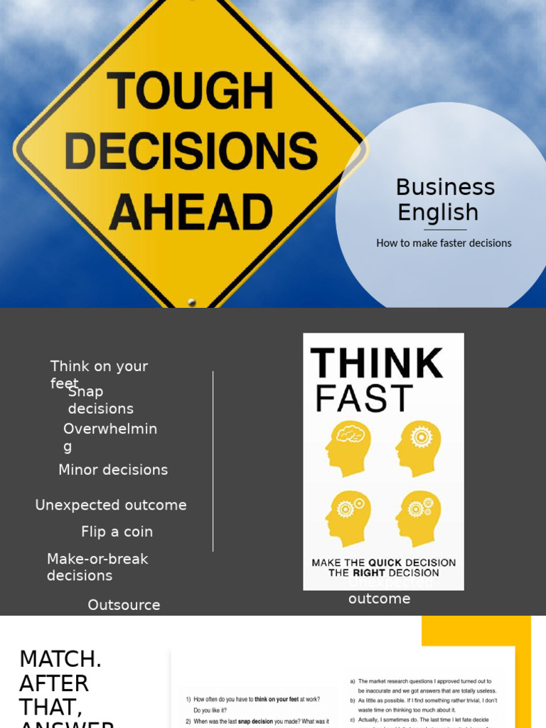 How To Make Faster Decisions | PDF