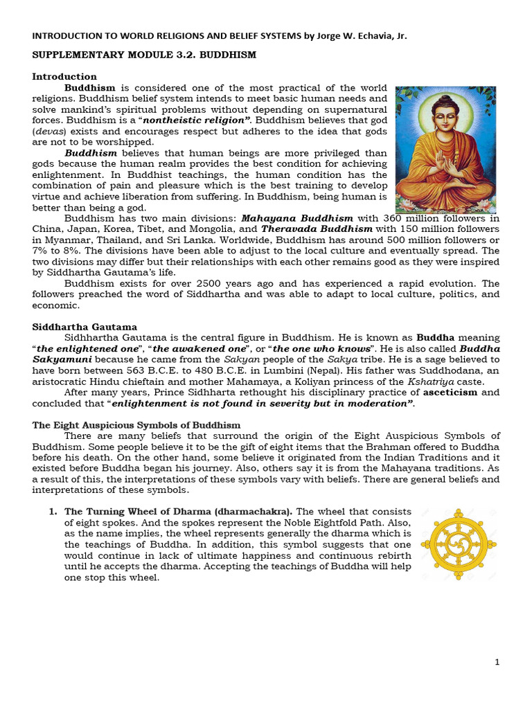 Learning Module 3.2 Buddhism | PDF | Noble Eightfold Path | Four Noble ...