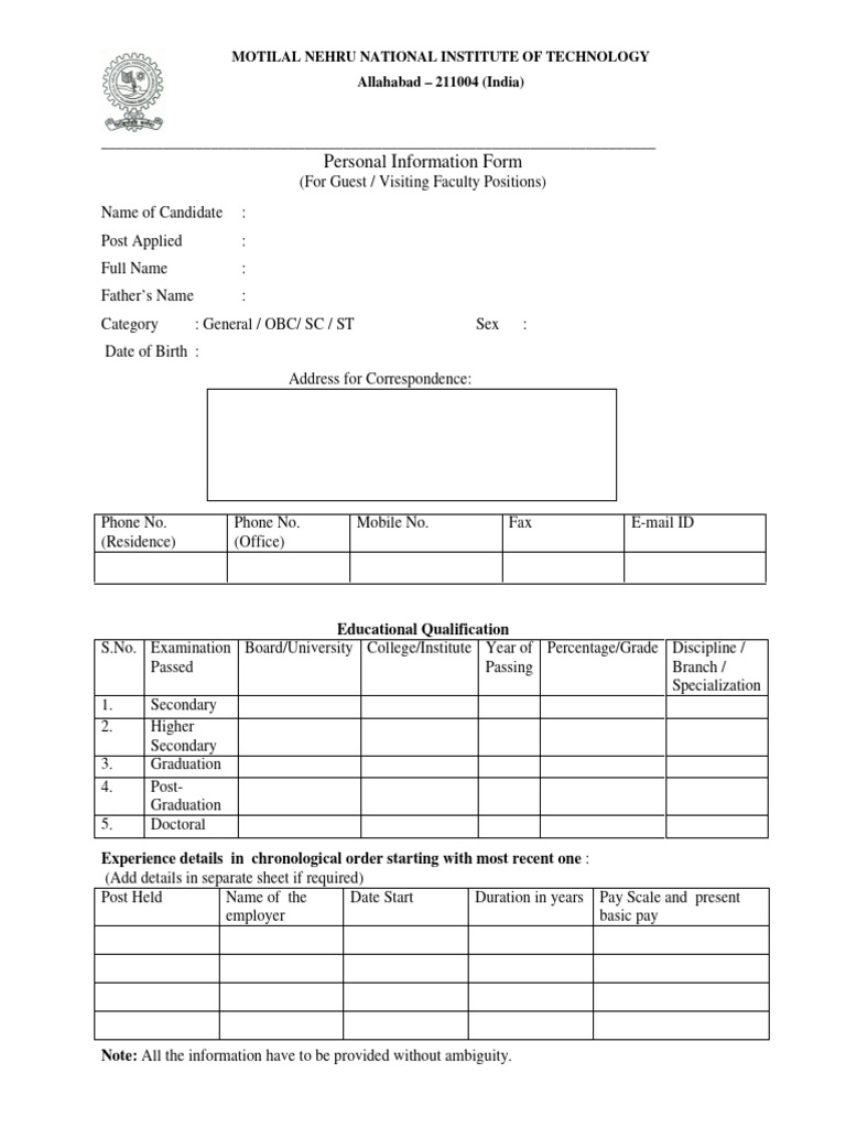 Guest Faculty Application Form | PDF | Academia | Educational Stages