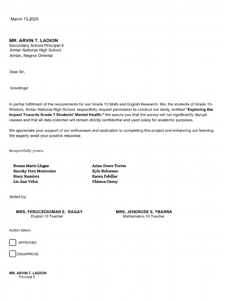 Letter of Approval | PDF