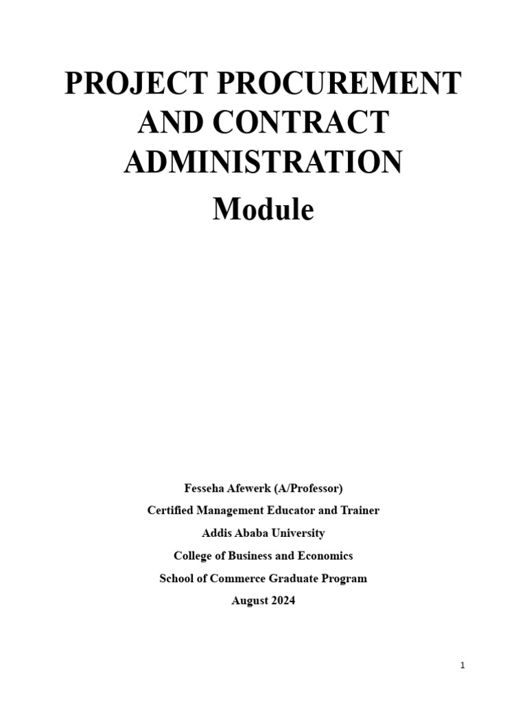 Project Procurement & Contract Management | PDF | Procurement | Supply Chain