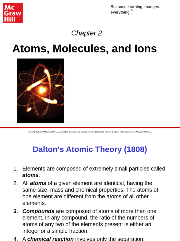 INTRO TO CHEM CH2 - Atoms, Molecules, and Ions | PDF | Ion | Atomic Nucleus