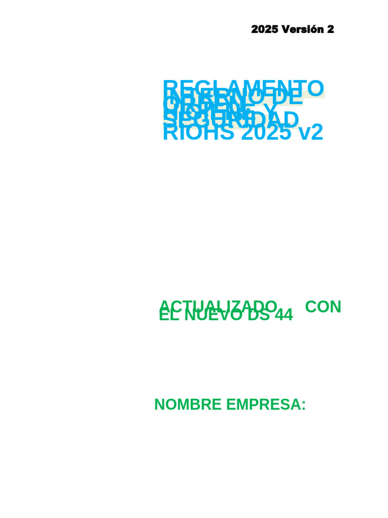 REGLAMENTO INTERNO DS 44 RIOHS 2025 v2 | PDF | Tiempo de trabajo | Derecho laboral