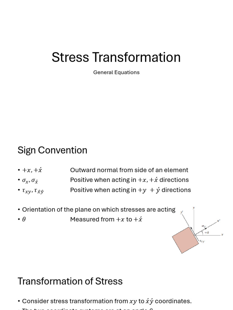 Stress Transformation Equations Explained | PDF | Stress (Mechanics ...