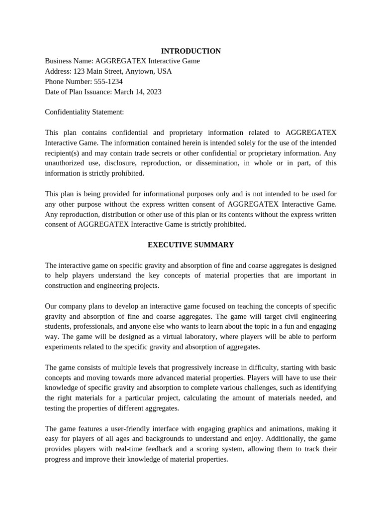 Chapter 1 Business Plan - Draft Emman | PDF | Usability | Limited ...