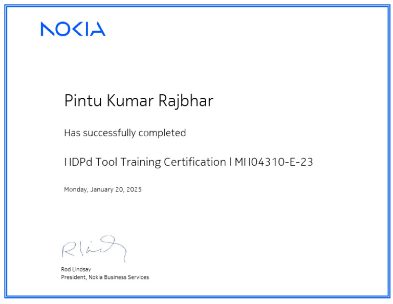 Pintu Kumar Rajbhar _ NDPD certificate | PDF