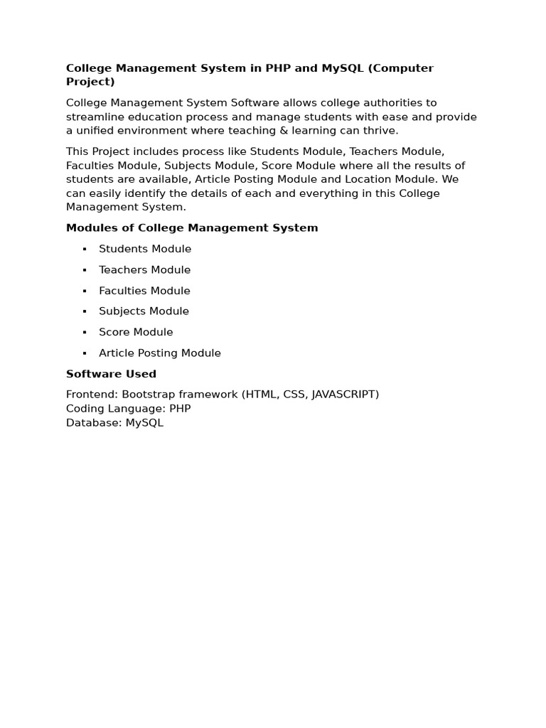 College Management System | PDF