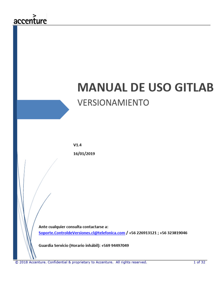 Accenture Manual de Uso Gitlab v1.4 | PDF | Archivo de computadora | Control de versiones