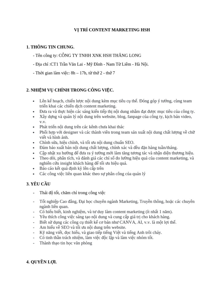 JD Content Marketing HSH | PDF