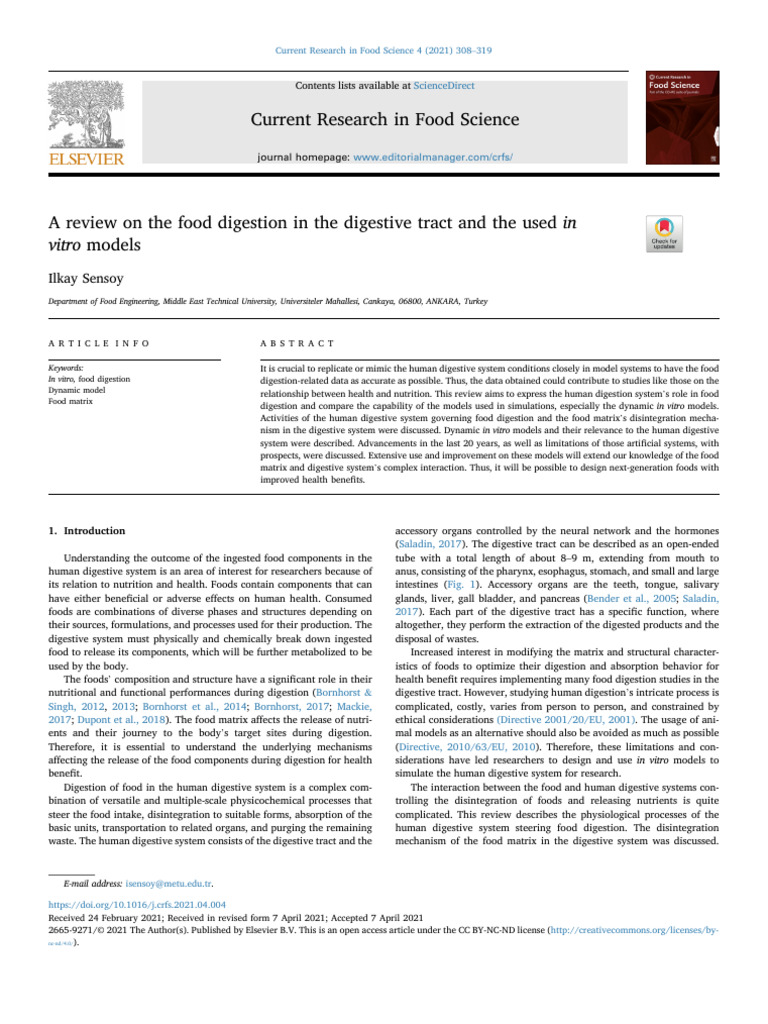 A Review On The Food Digestion in The Digestive TR | PDF | Stomach ...