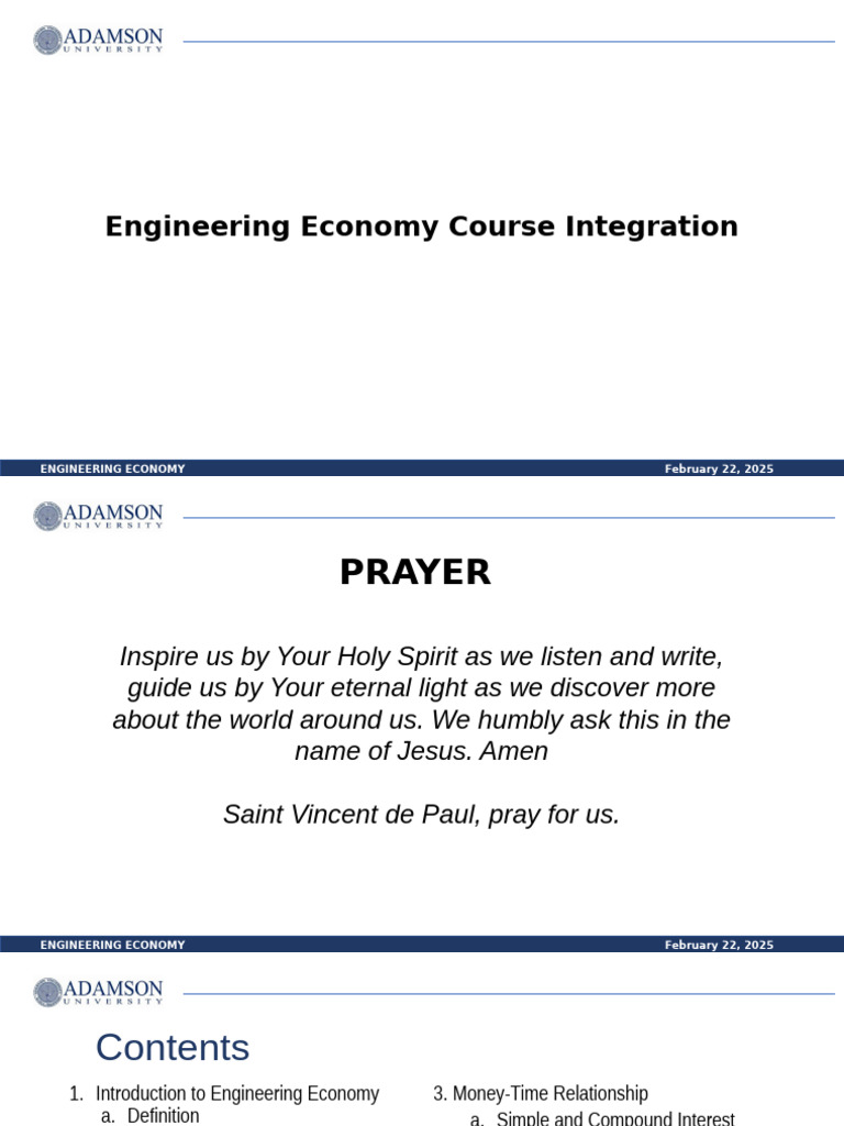 Engineering Economy Course Integration Part 1 2.22.2025 | PDF ...