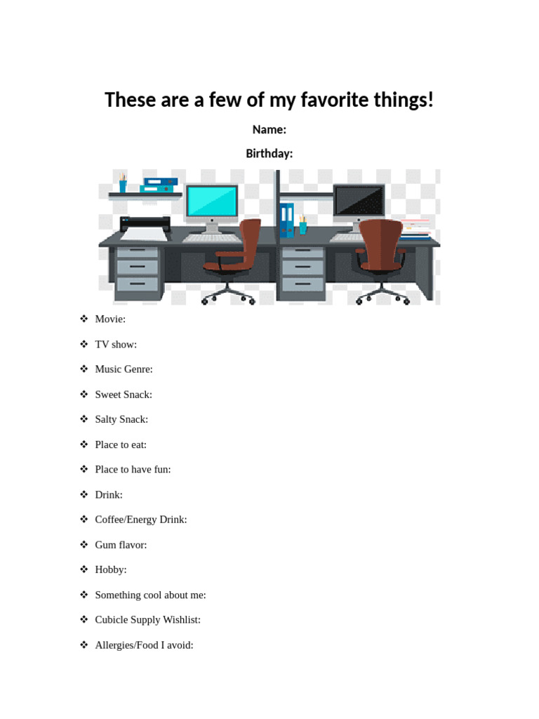 These Are A Few of My Favorite Things | PDF