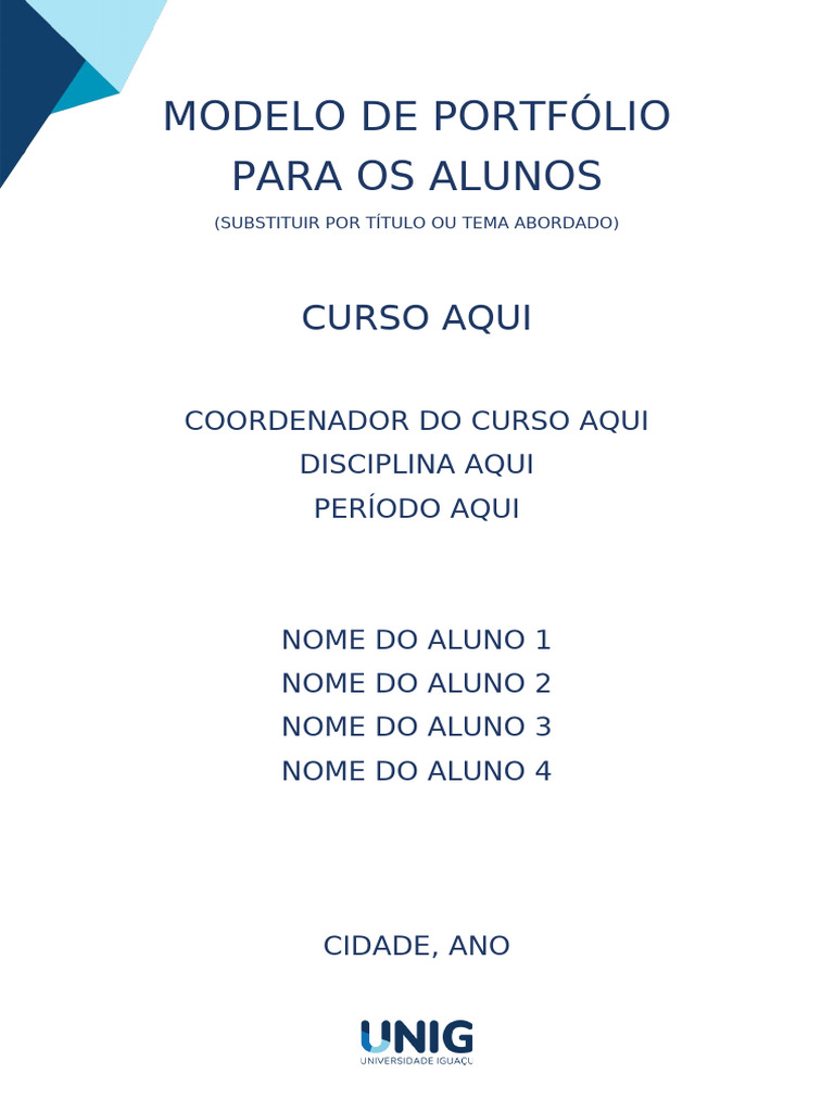 Modelo de Portfólio para Alunos | PDF