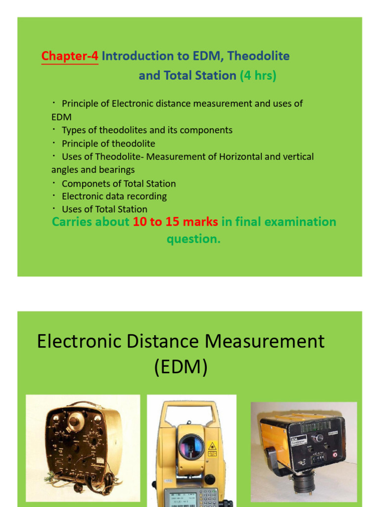 Chapter 4 Intro to EDM, Theodolite & TS | PDF | Waves | Electromagnetic ...