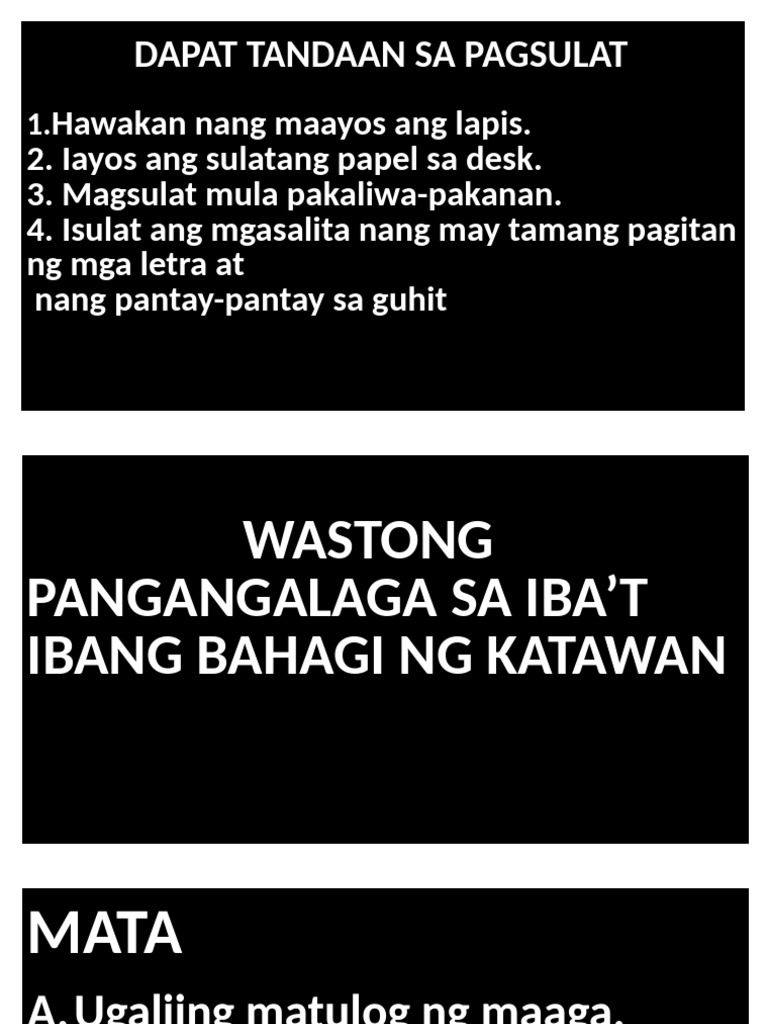 Dapat Tandaan Sa Pagsulat | PDF