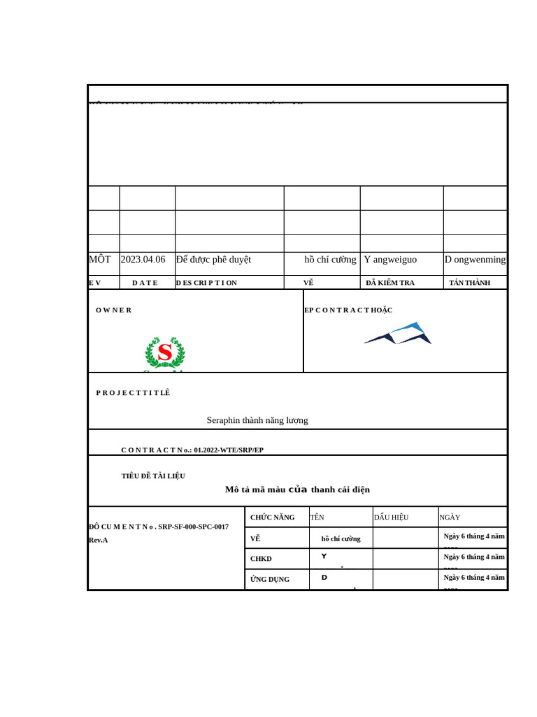 SRP-SF-000-SPC-0014-Description of the color code of the electrical ...