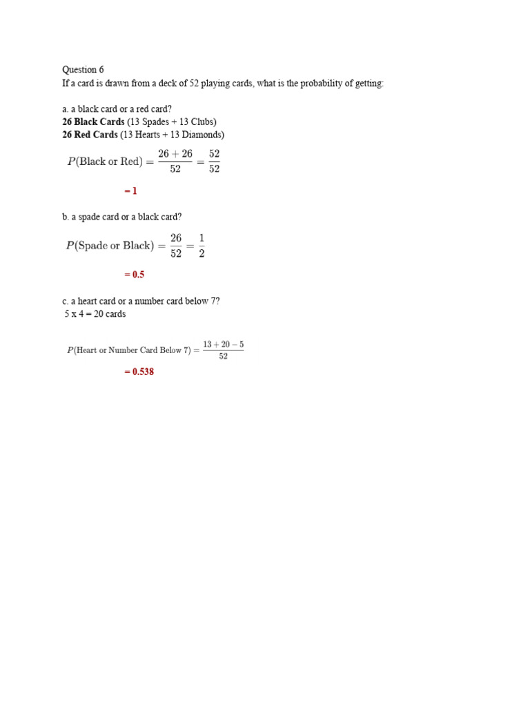 Probability of Drawing Playing Cards | PDF