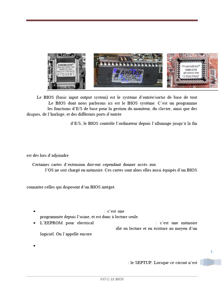 Comprendre le BIOS en informatique | PDF | Bios | Démarrage d'un ordinateur