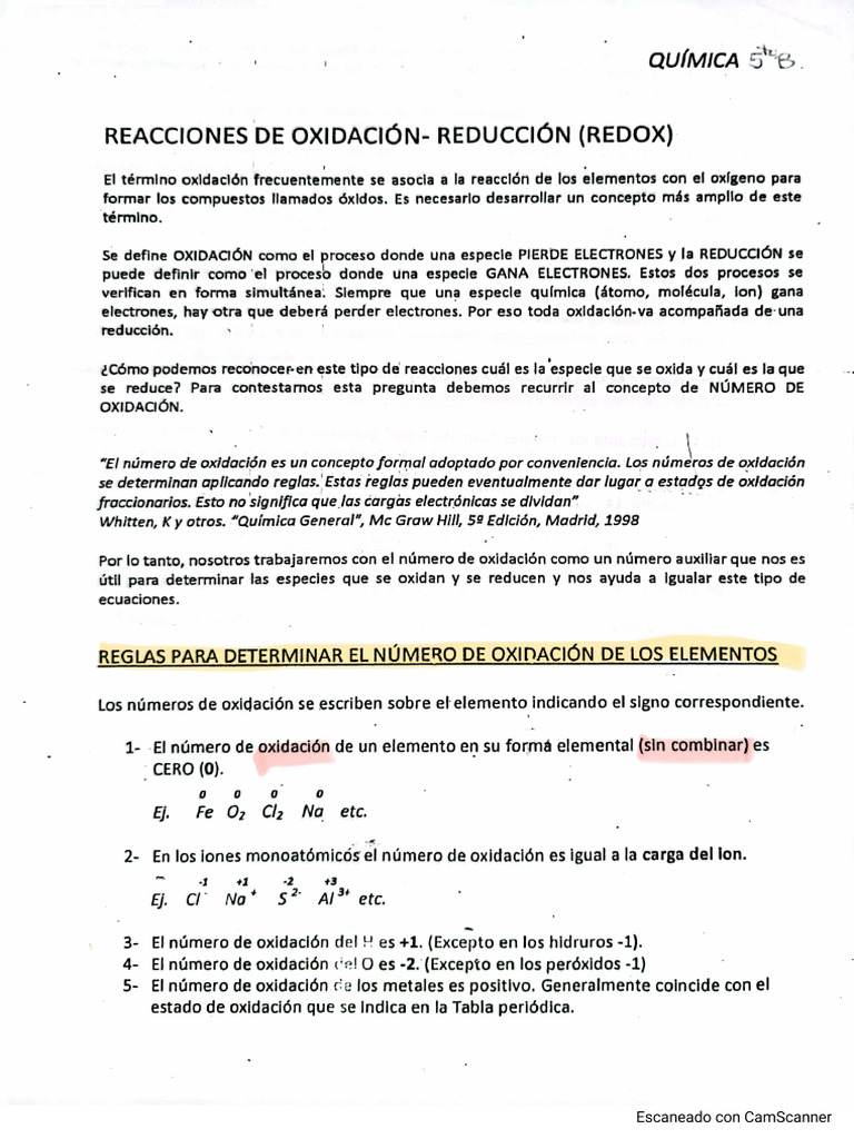 Reacciones Redox | PDF