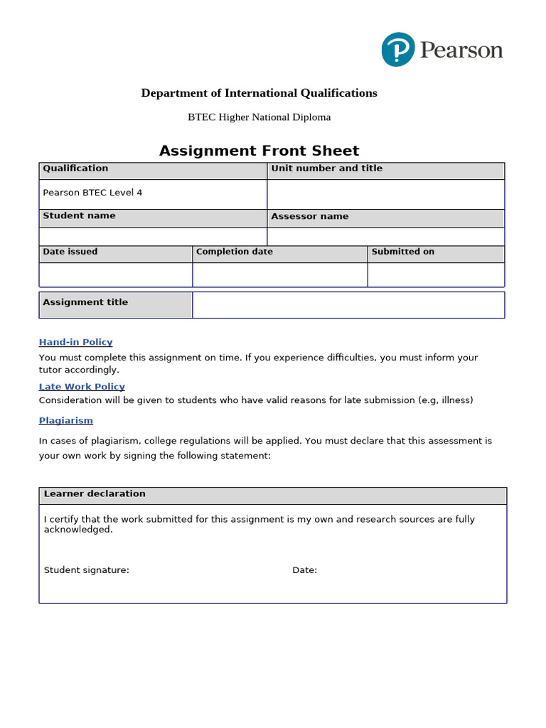 Assignment Front Sheet[1] | PDF