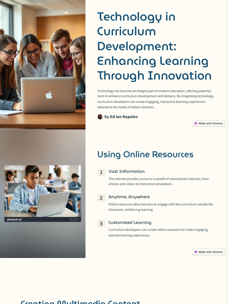 Technology in Curriculum Development Enhancing Learning Through ...