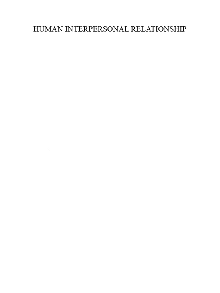 Human Interpersonal Relationship | PDF | Body Language | Communication