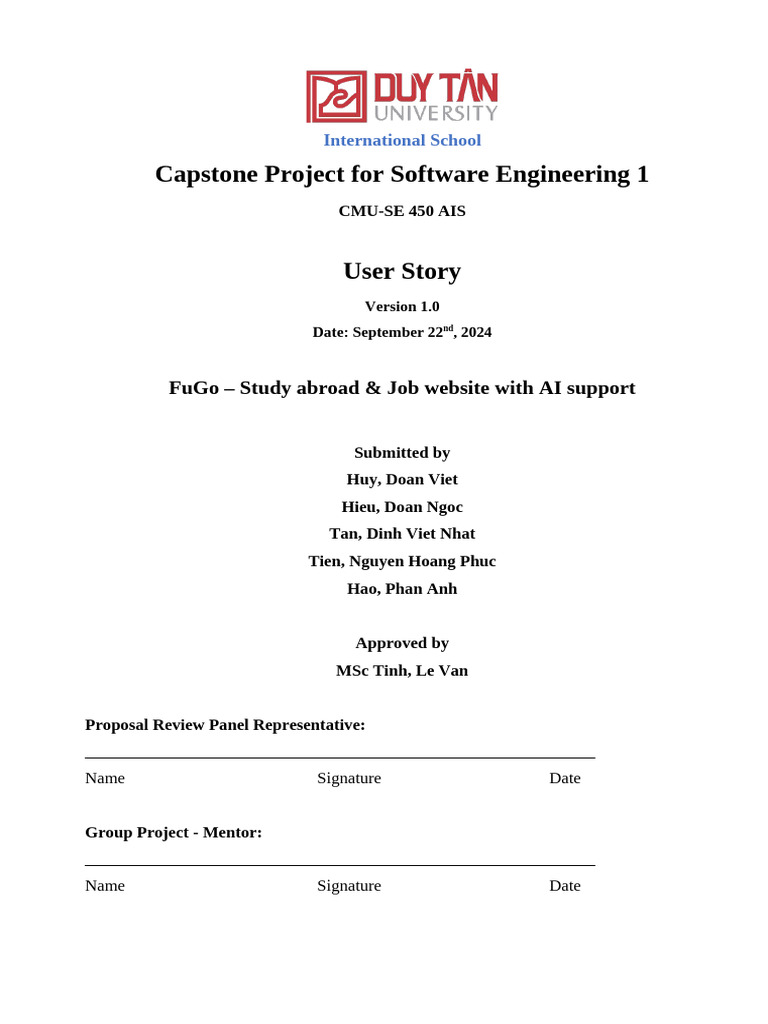 C1SE.36.CMU-SE 433 SAIS UserStory Ver1.0 | PDF | User (Computing) | Login