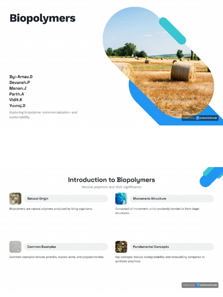 Introduction To Biopolymers Presentation Bio | PDF