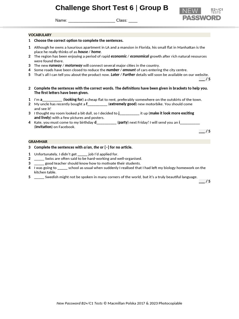 New Password B2+ C1 CST 6B | PDF