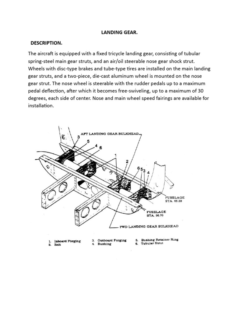 Aircraft Fixed Tricycle Landing Gear Details | PDF