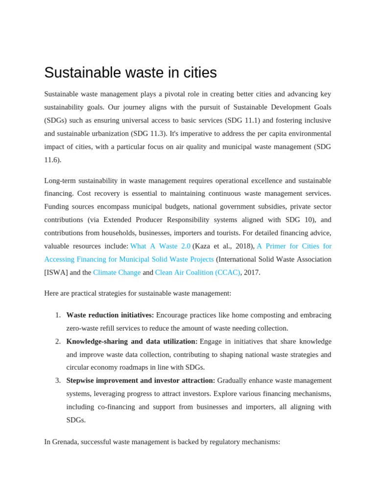 Sustainable waste in cities | PDF | Waste Management | Sustainability