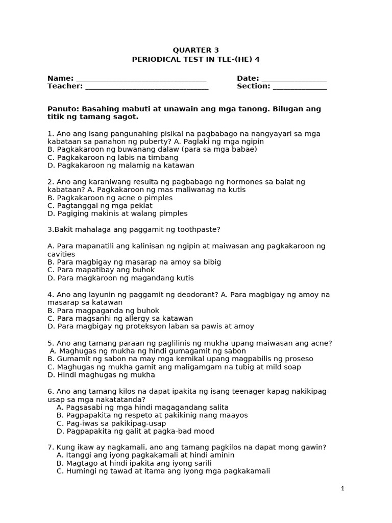 Epp He 4 PT Q3 | PDF
