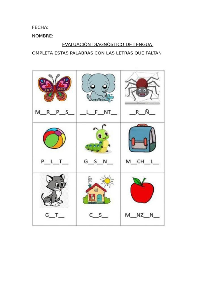 Diagnóstico Lengua 2do Grado Az | PDF