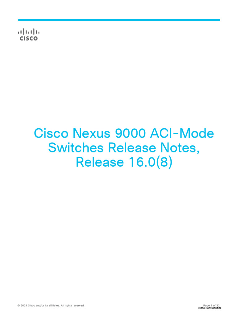 Cisco Aci NX Os Release Notes 1608 | PDF | Network Switch | Computer ...
