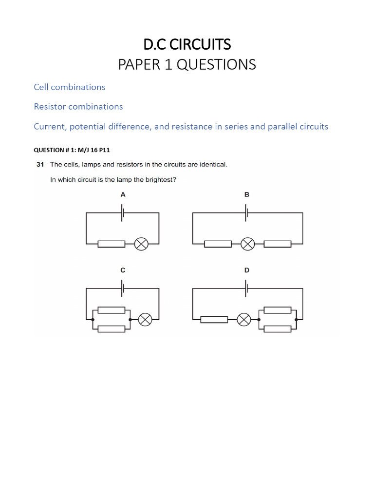 DC Circuits P1 | PDF