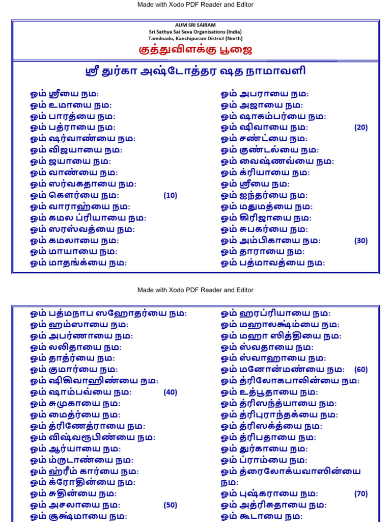 Ashtothram Document | PDF