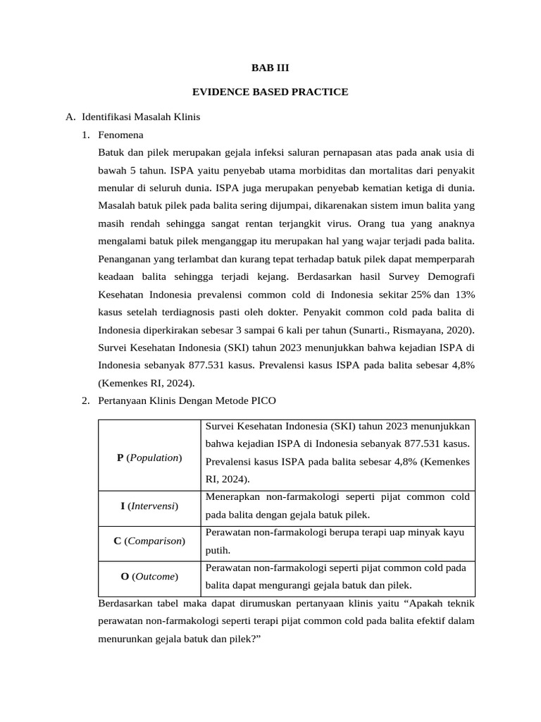 BAB III Evidence Based Practice Kep Anak | PDF