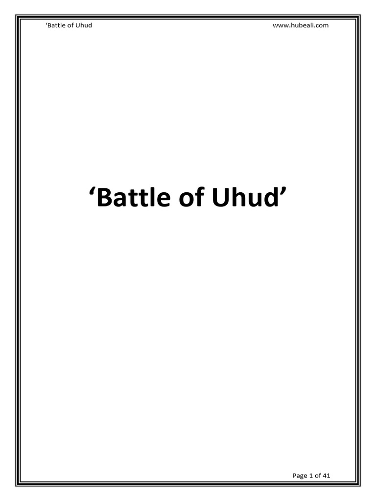 BattleOfUhud | PDF | Banu Hashim | Life Of Muhammad